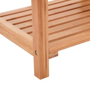 New Ridge Home Goods NewRidge Home Natural Bamboo Shower Seat, Shaving Stool, Spa Bath Bench with Storage Shelf