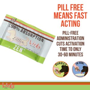 Licks Pill Free Zen Small Breed Dog Calming Aid - Zen Calming Aid Supplements for Aggressive Behavior & Nervousness - Calming Dog & Puppy Treats for Stress Relief & Dog Health - Gel Packets - 30 Use