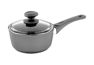 saflon titanium nonstick 2 quart sauce pan with glass lid forged aluminum with pfoa free coating