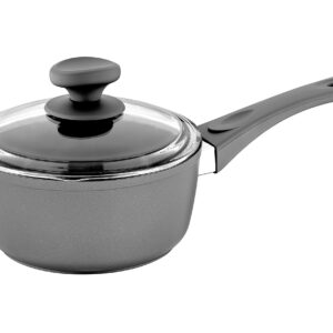 Saflon Titanium Nonstick 2 Quart Sauce Pan with Glass Lid Forged Aluminum with PFOA Free Coating