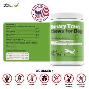 Deley Naturals Dog UTI Prevention - 120 Grain Free Soft Chews - Incontinence, Bladder, Kidney & Immune System Support - Cranberry Pills - D-Mannose & Echinacea - Made in USA - Natural Chicken Flavor