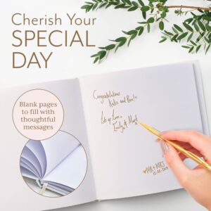 Your Perfect Day Wedding Guest Book - Elegant Guest Book Wedding Reception, Baby Shower Guest Book, Polaroid Guest Book for Wedding and Special Events, Wedding Guest Book Polaroid Pictures (White&Gold)