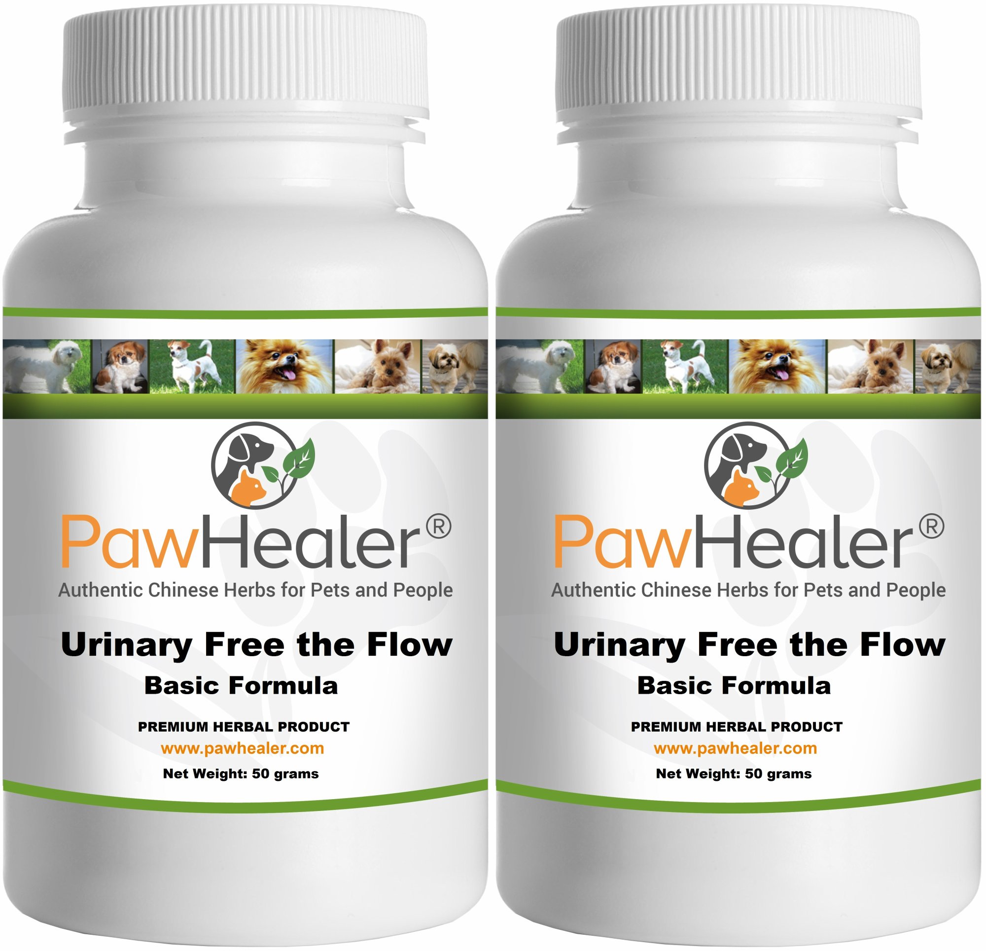 Urinary Free The Flow-Basic - Bladder Stones Dogs - 2 Pack - Natural Remedy Stone Prevention in Dogs - 50 Grams/ea -Herbal Powder - Mix into Food