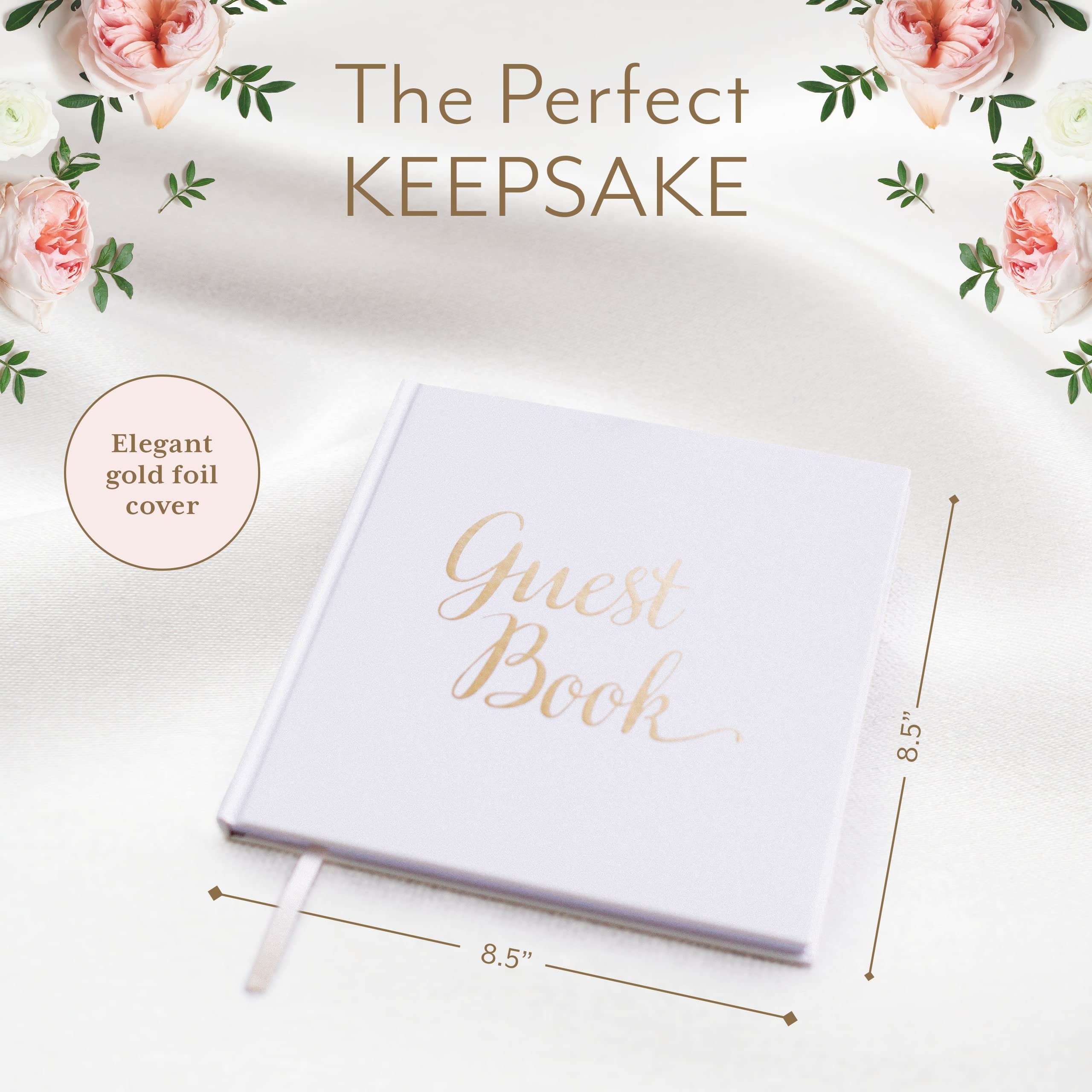 Your Perfect Day Wedding Guest Book - Elegant Guest Book Wedding Reception, Baby Shower Guest Book, Polaroid Guest Book for Wedding and Special Events, Wedding Guest Book Polaroid Pictures (White&Gold)