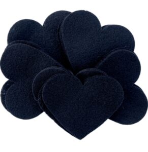 playfully ever after 3 inch 28pc felt hearts (black)