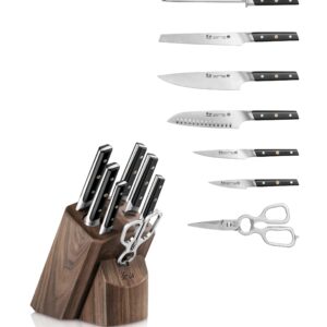 Cangshan TC Series 1021219 Swedish 14C28N Steel Forged 8-Piece Knife Block Set, Walnut