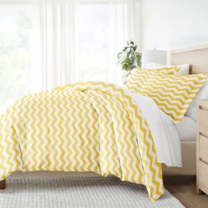 ienjoy home ultra soft arrow patterned 3 piece duvet cover set, twin, yellow