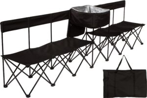 trademark innovations sideline bench, 6 seater, black