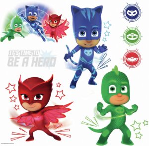 roommates pj masks peel and stick wall decals, multicolor, rmk3595scs