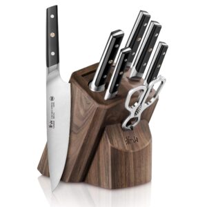 Cangshan TC Series 1021219 Swedish 14C28N Steel Forged 8-Piece Knife Block Set, Walnut