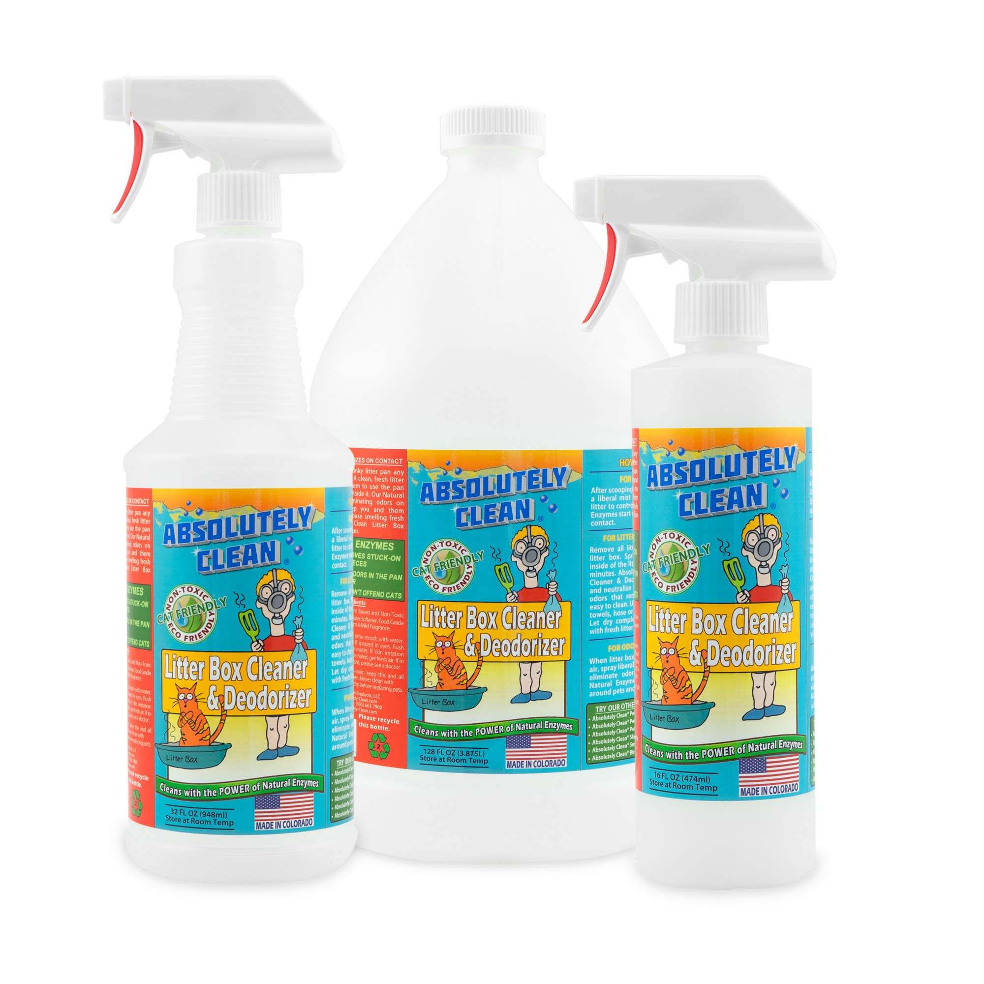 Absolutely Clean Litter Box Cleaner and Odor Eliminator, Eliminate Odors Quickly, Neutralizes Urine and Feces Odors in The Air and The Box, Make Litter Last Longer