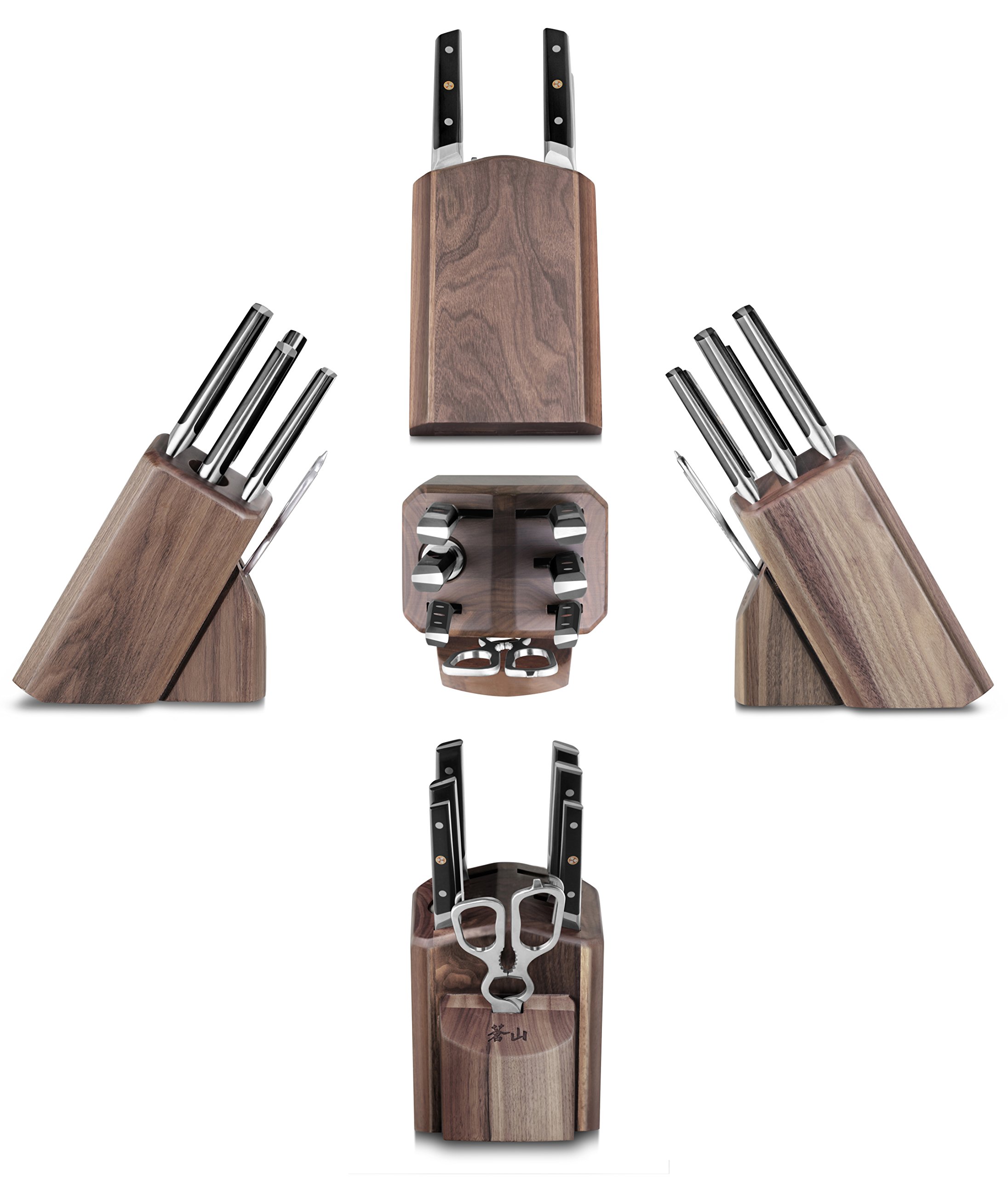 Cangshan TC Series 1021219 Swedish 14C28N Steel Forged 8-Piece Knife Block Set, Walnut