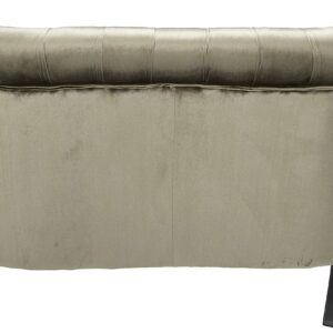 Christopher Knight Home Milani Tufted Scroll Arm Velvet Loveseat, Grey / Dark Brown