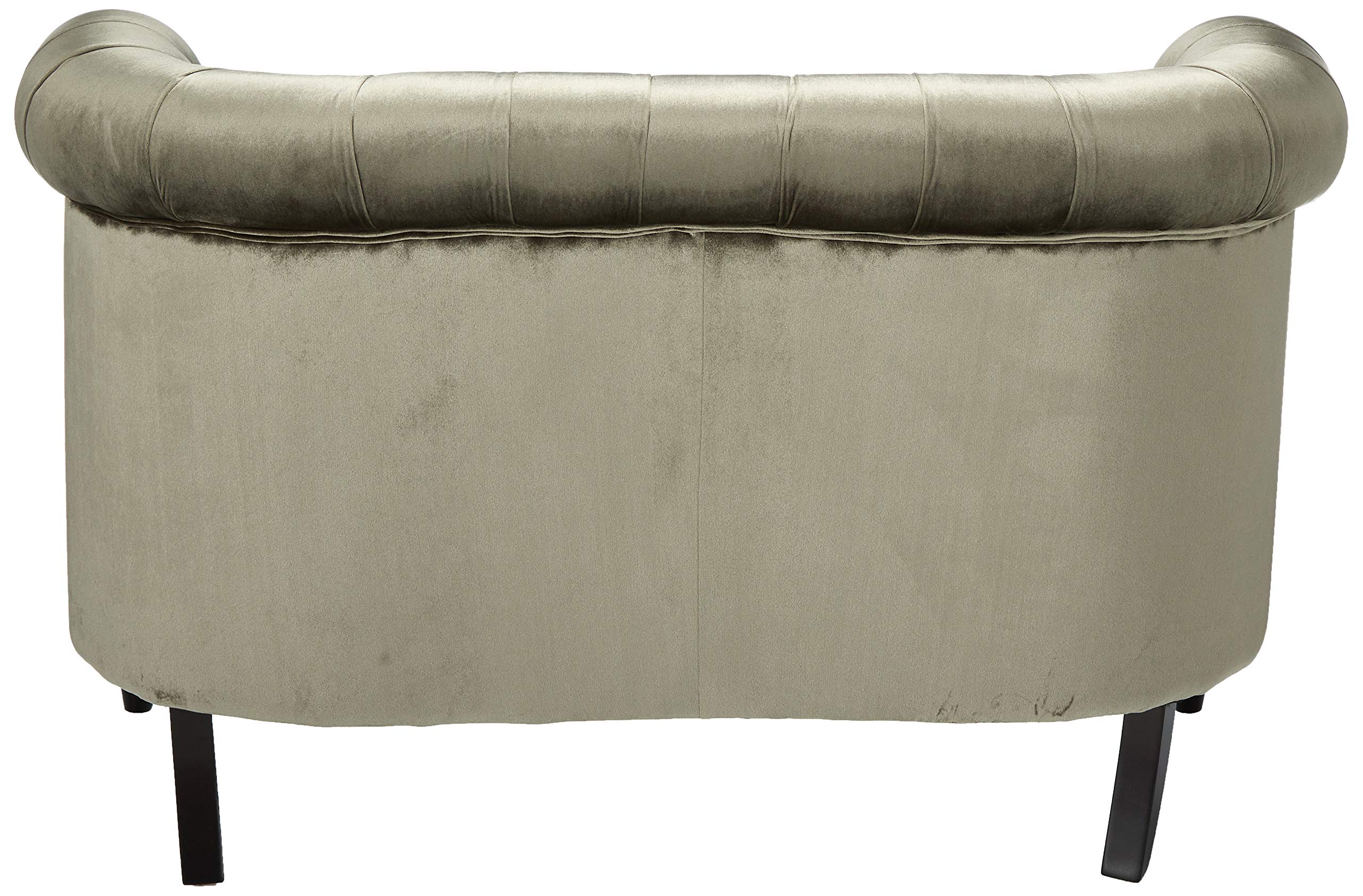 Christopher Knight Home Milani Tufted Scroll Arm Velvet Loveseat, Grey / Dark Brown