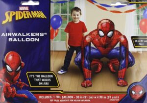 anagram spider-man airwalkers foil balloon, 36", multicolored