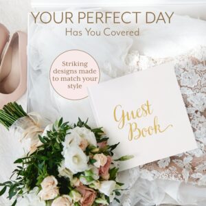 Your Perfect Day Wedding Guest Book - Elegant Guest Book Wedding Reception, Baby Shower Guest Book, Polaroid Guest Book for Wedding and Special Events, Wedding Guest Book Polaroid Pictures (White&Gold)