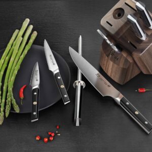 Cangshan TC Series 1021219 Swedish 14C28N Steel Forged 8-Piece Knife Block Set, Walnut