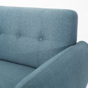 Christopher Knight Home Josephine Mid-Century Modern Petite Fabric Sofa, Blue / Natural