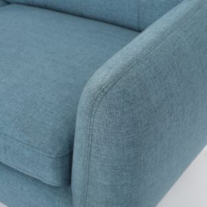 Christopher Knight Home Josephine Mid-Century Modern Petite Fabric Sofa, Blue / Natural