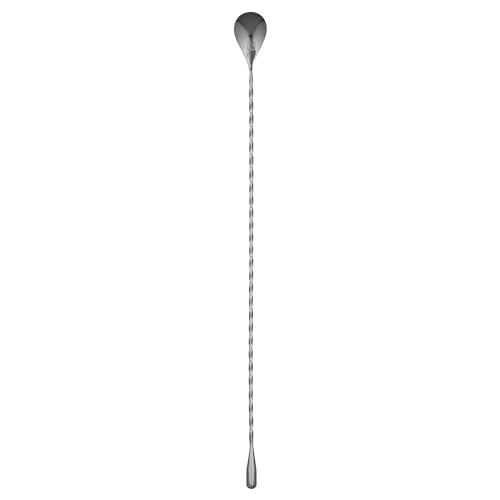 Restaurantware Bar Lux 16 Inch Bar Spoon 1 Corkscrew Handle Cocktail Stirrer Spoon - Long Commercial Stainless Steel Cocktail Mixing Spoon For Stirring And Mixing Cocktails For Professionals