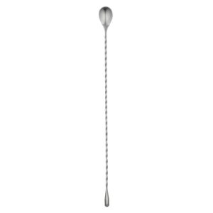 restaurantware bar lux 16 inch bar spoon 1 corkscrew handle cocktail stirrer spoon - long commercial stainless steel cocktail mixing spoon for stirring and mixing cocktails for professionals