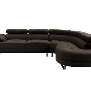 Poundex F6984 Bobkona Isidro Faux Leather sectional