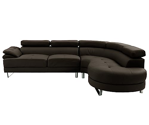 Poundex F6984 Bobkona Isidro Faux Leather sectional