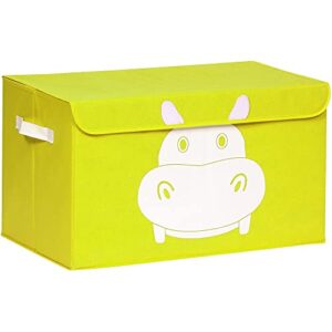 quokka toy storage box for kids and baby - collapsible hippo toy chest bin with flip-top lid for boys and girls - organizer boxes for stuffed animal storage to keep nursery & playroom tidy (blue)…