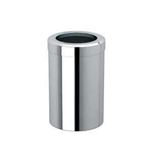 gatco modern round wastebasket, chrome - stainless steel trash can with removable lid, leakproof, 3 gallon capacity for bathroom, bedroom, kitchen, or office