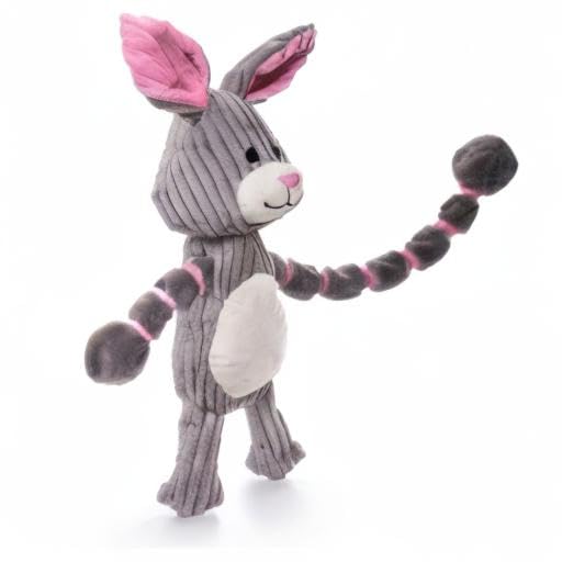 Outward Hound Thunda Tugga Bunny Plush & Squeaky Dog Tug Toy