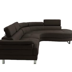 Poundex F6984 Bobkona Isidro Faux Leather sectional