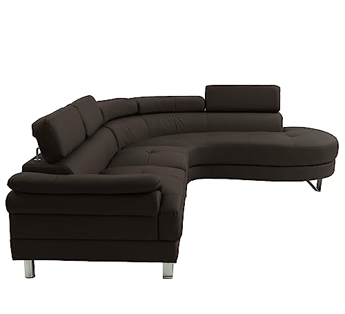 Poundex F6984 Bobkona Isidro Faux Leather sectional