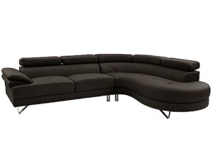 poundex f6984 bobkona isidro faux leather sectional