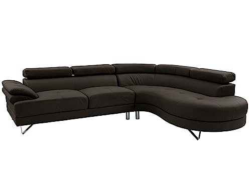 Poundex F6984 Bobkona Isidro Faux Leather sectional