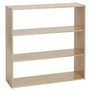 ecr4kids streamline 3-shelf storage cabinet, 36in high, double-sided display, natural