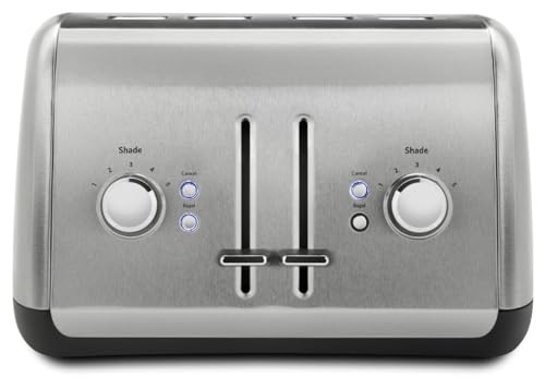 KitchenAid KMT4115SX Stainless Steel Toaster, Brushed Stainless Steel, 4 Slice (Pack of 1)