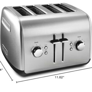 KitchenAid KMT4115SX Stainless Steel Toaster, Brushed Stainless Steel, 4 Slice (Pack of 1)