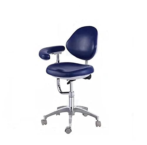 Aphrodite Dental Stool Assistant Stool Dental Assistant Chair with Armrest PU Leather Height Adjustable by Purple-Violet