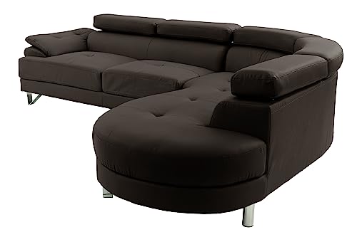 Poundex F6984 Bobkona Isidro Faux Leather sectional