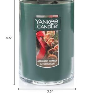 Yankee Candle Aromatic Orange & Evergreen Scented, Classic 22oz Large Tumbler 2-Wick Candle, Over 75 Hours of Burn Time