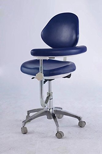 Aphrodite Dental Stool Assistant Stool Dental Assistant Chair with Armrest PU Leather Height Adjustable by Purple-Violet