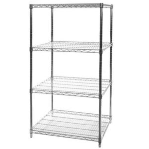 shelving inc. 24" d x 30" w x 54" h chrome wire shelving with 4 tier shelves, weight capacity 800lbs per shelf