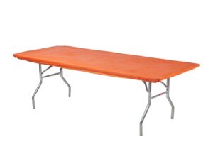 kwik-covers 6' rectangle plastic table covers 30" x 72", bundle of 5 (orange)