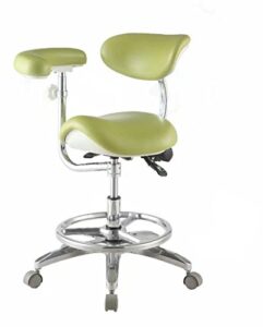 deluxe dental saddle chair medical stool micro fiber leather high density height adjust