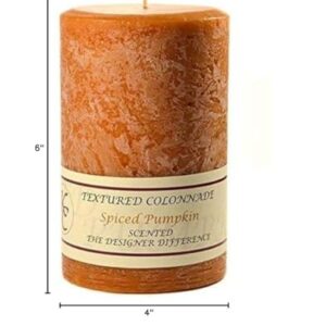 KYS Pack of 2, Textured 4" x 6" Pillar Candles Spiced Pumpkin for Weddings, Home & Event Decoration, Relaxation, Made in US