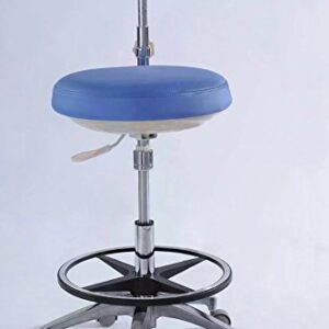 Dental Assistant Stool Nurse Chair Height Adjustable with Armrest Micro Fiber Leather