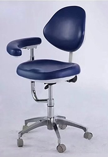 Aphrodite Dental Stool Assistant Stool Dental Assistant Chair with Armrest PU Leather Height Adjustable by Purple-Violet