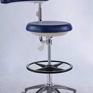 Aphrodite Dental Assistant Stool Nurse Chair Height Adjustable with Armrest PU Leather by Purple-Violet