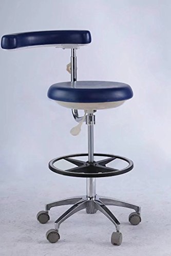 Aphrodite Dental Assistant Stool Nurse Chair Height Adjustable with Armrest PU Leather by Purple-Violet