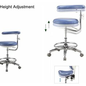 Deluex Upgraded Dental Office Assistant Stool Nurse Chair Micro Fiber Leather